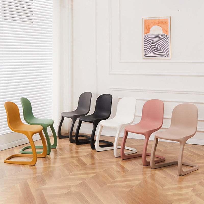 Contemporary Nordic Arc Geometry Macarons Full PP Dining Chair Backres ...
