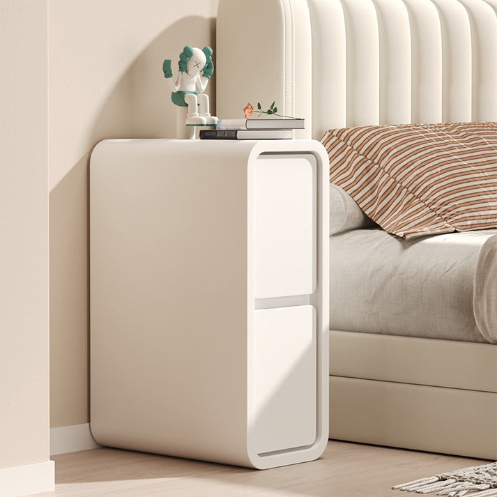 Modern Minimalist Rectangular Cube Nappa Microfiber Leather Solid Wood ...