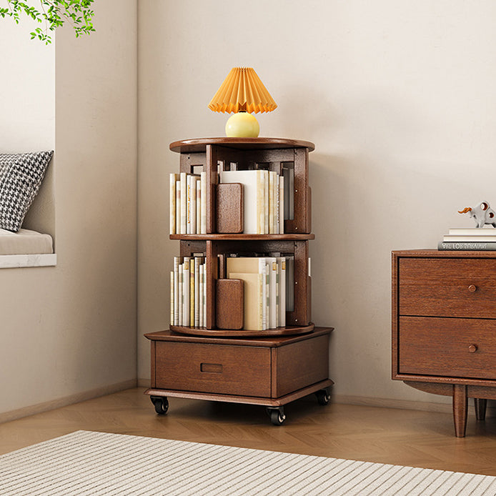 Contemporary Simplicity Round Square Storage Rotatable Bookshelf Solid ...