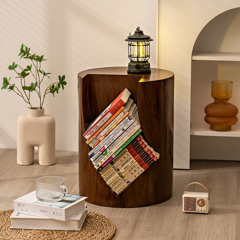 Contemporary Nordic Cylindrical Stump Glass Resin Side Table 2 - Tier ...