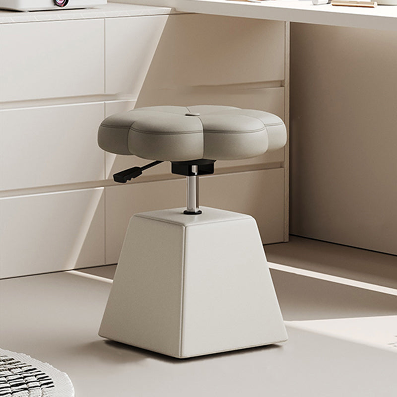 Traditional French Floral PU Leather Wood Sponge Liftable Swivel Vanit ...