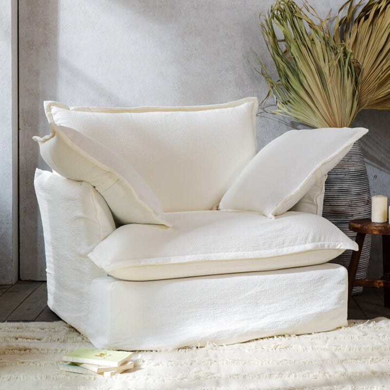 Moonlight White Swivel Birch Wood Accent Chair - Minimalist Lounging S ...
