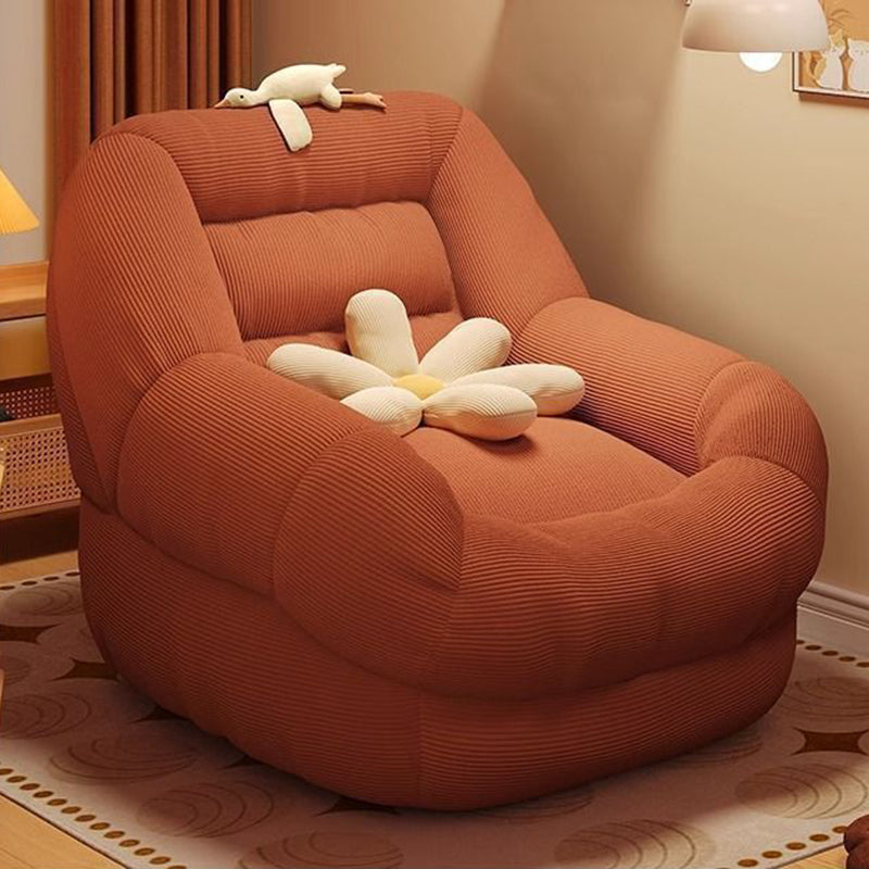 Contemporary Creative Corduroy Rounded U-Shaped Accent Chair With Back ...