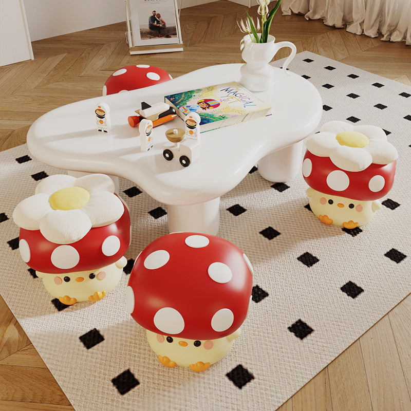 Modern Art Deco Resin Mushroom-Shaped Shoe Bench For Living Room ...