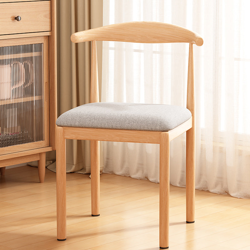 Contemporary Nordic Rectangular Wood Fabric Chair Backrest Armless For ...