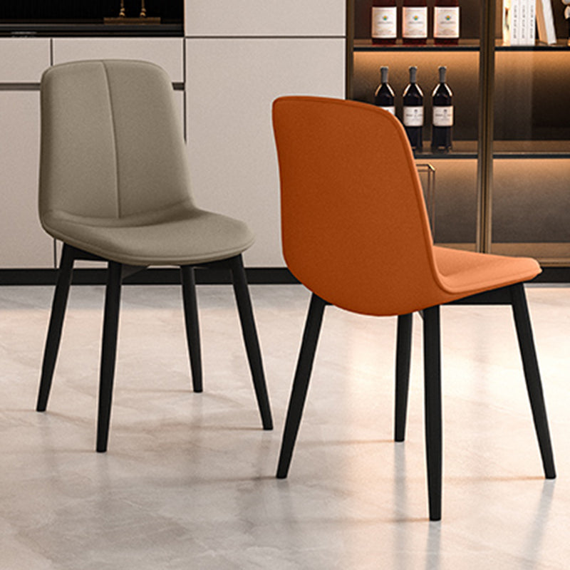 Contemporary Nordic Square Leather Metal Dining Chair Backrest For Din ...
