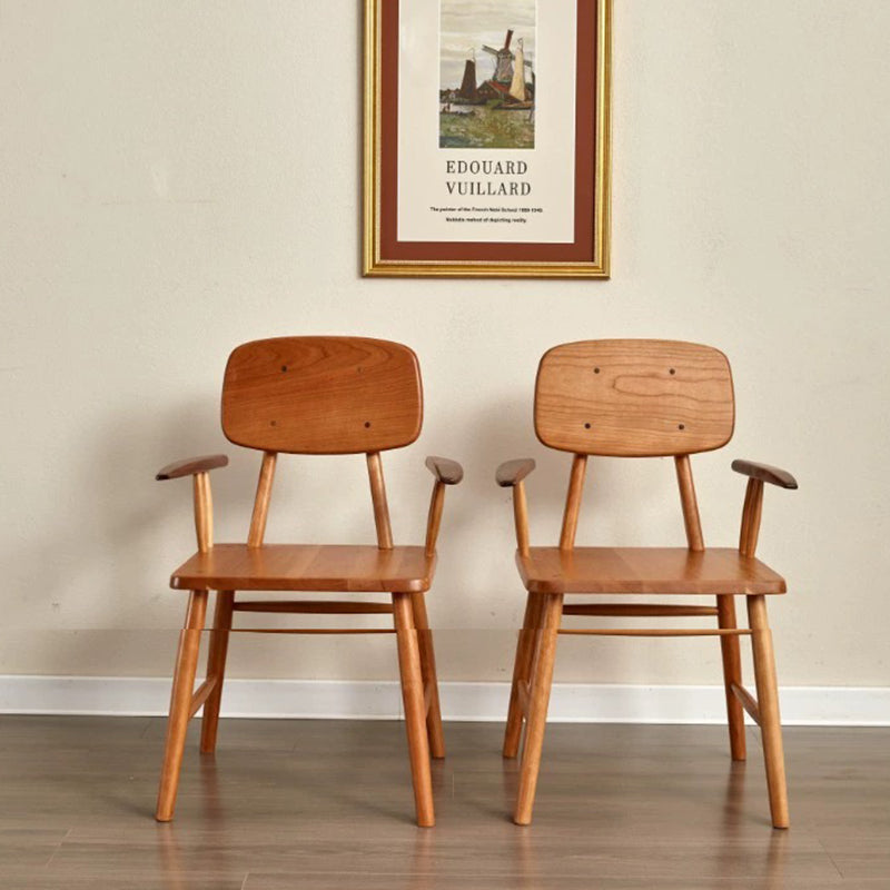 Traditional Japanese Square Solid Wood Dining Chair Armrest Footrest F ...