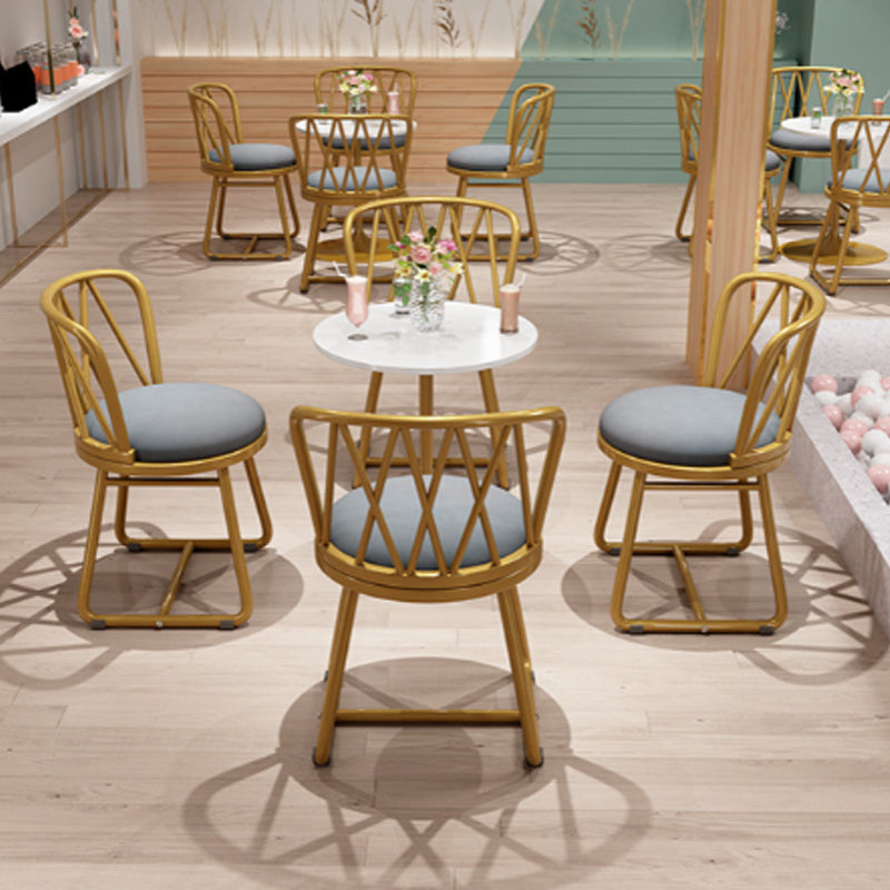 Modern Art Deco Round Rhombus Metal Velvet Chair Backrest For Living R ...