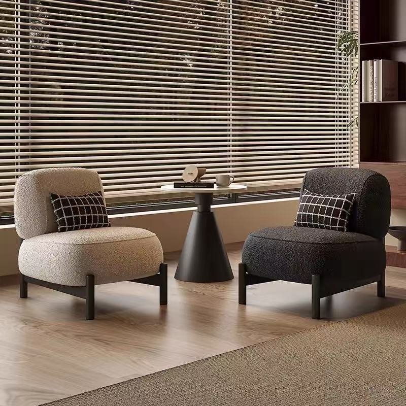 Contemporary Luxury L-Shape Lambswool Sponge Metal Single Person Sofa ...