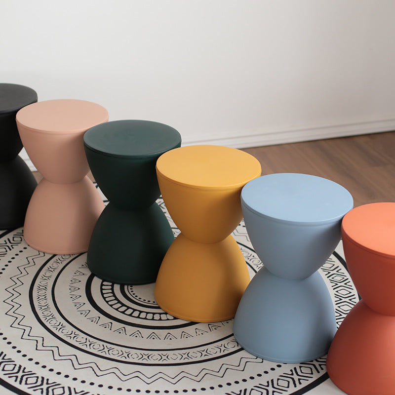 Contemporary Scandinavian Round Cone Hourglass Plastic Chair Backless ...