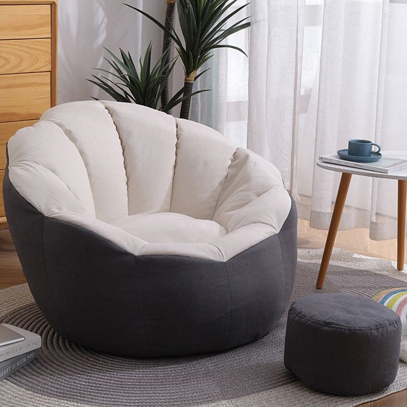 Contemporary Scandinavian Fine Cotton Particle Petal Lazy Round Sofa F ...