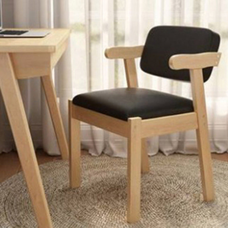 Modern Simplicity Rubber Wood Fabric Leather Sponge Square Desk Chair ...