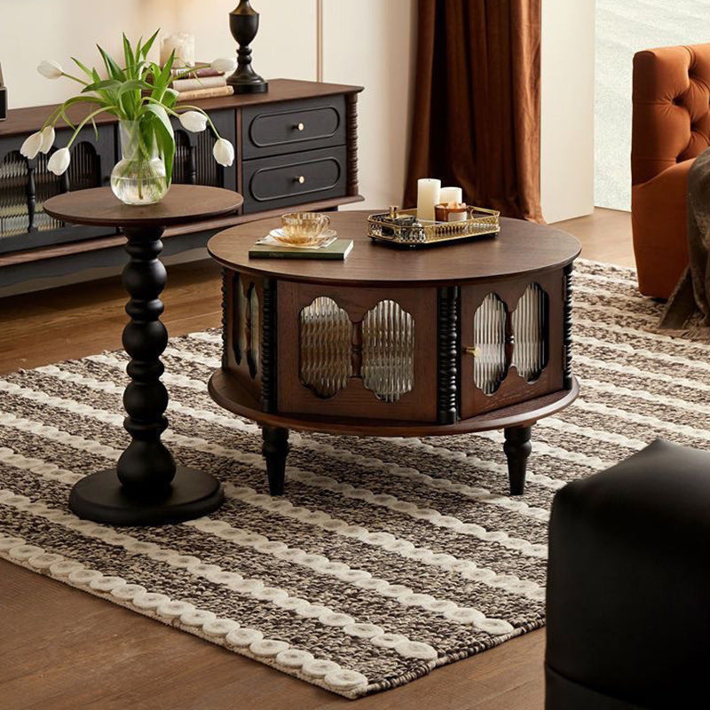 Traditional Vintage Rubberwood Round Coffee Table For Living Room ...