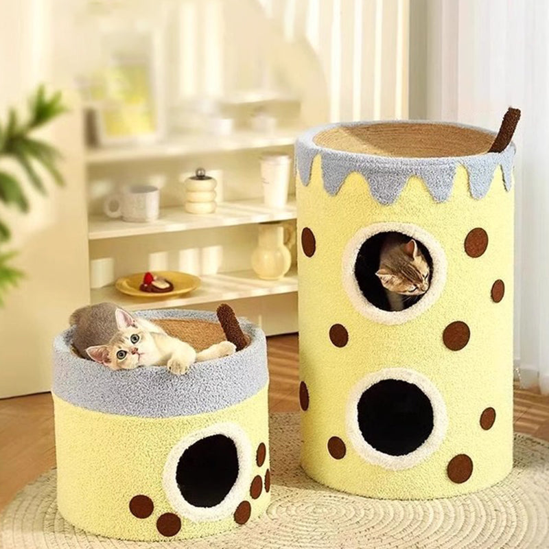 Modern Art Deco Cylinder Milk Tea Cup Sisal Fabric Wear-Resistant Warm ...