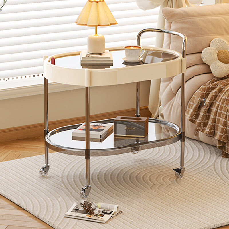 Modern Minimalist Round & Oval PET ABS Stainless Steel Movable Side Ta ...