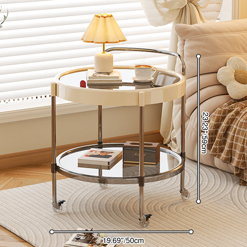 Modern Minimalist Round & Oval PET ABS Stainless Steel Movable Side Ta ...