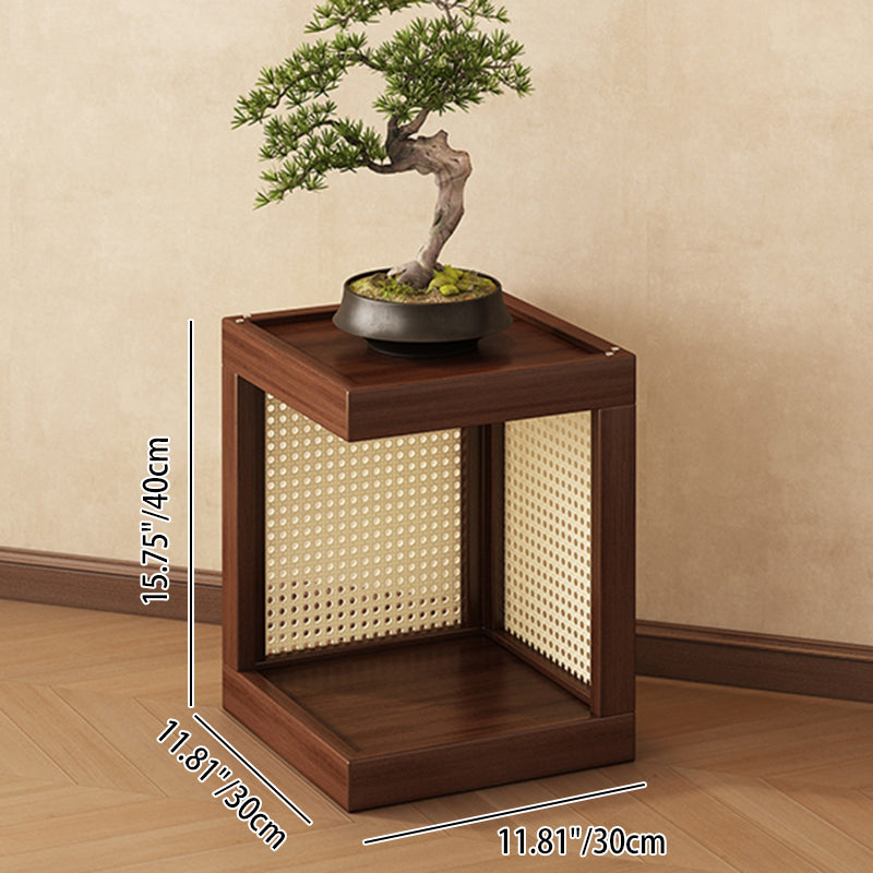 Traditional Rustic Rubberwood Plastic Rattan Weaving Rectangular Floor ...