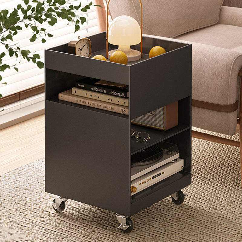 Modern Minimalist Iron Mobile Square End Table 4-Tier For Living Room ...