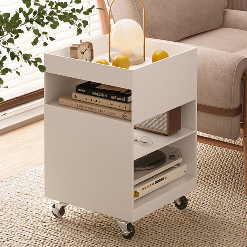 Modern Minimalist Iron Mobile Square End Table 4-Tier For Living Room ...