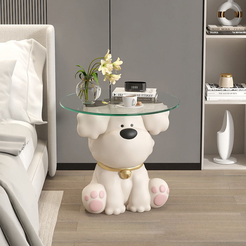 Modern Art Deco Resin Glass Kid Cartoon Cat Dog Bear Side Table 1-Tier ...
