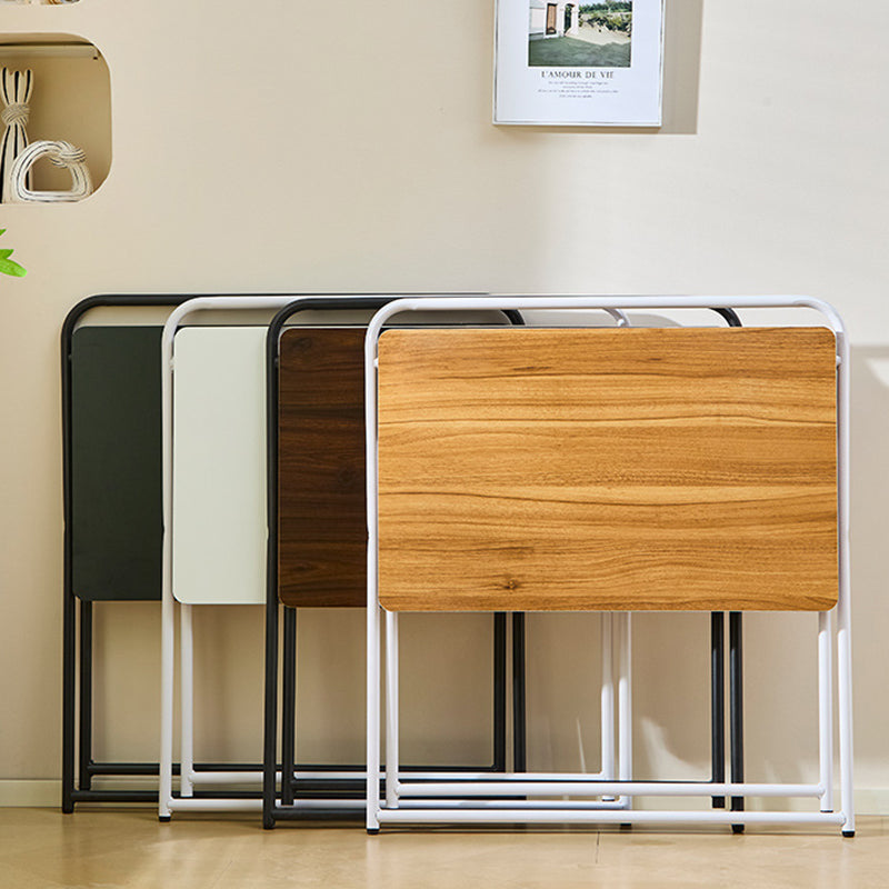 Modern Minimalist Engineered Wood Steel Tube Foldable Rectangular Side ...