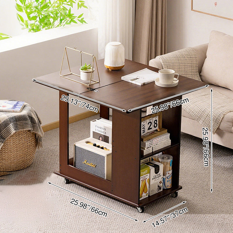 Traditional Chinese Bamboo MDF Movable Foldable Rectangular Coffee Tab ...