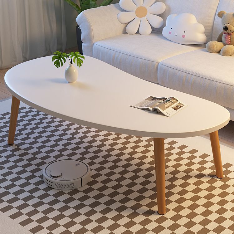 Traditional Japanese Oval Wood Coffee Table 1-Tier For Living Room ...