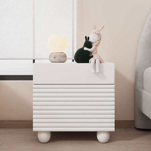 Contemporary Nordic Solid Wood Cube Nightstand 2-Drawer For Bedroom ...
