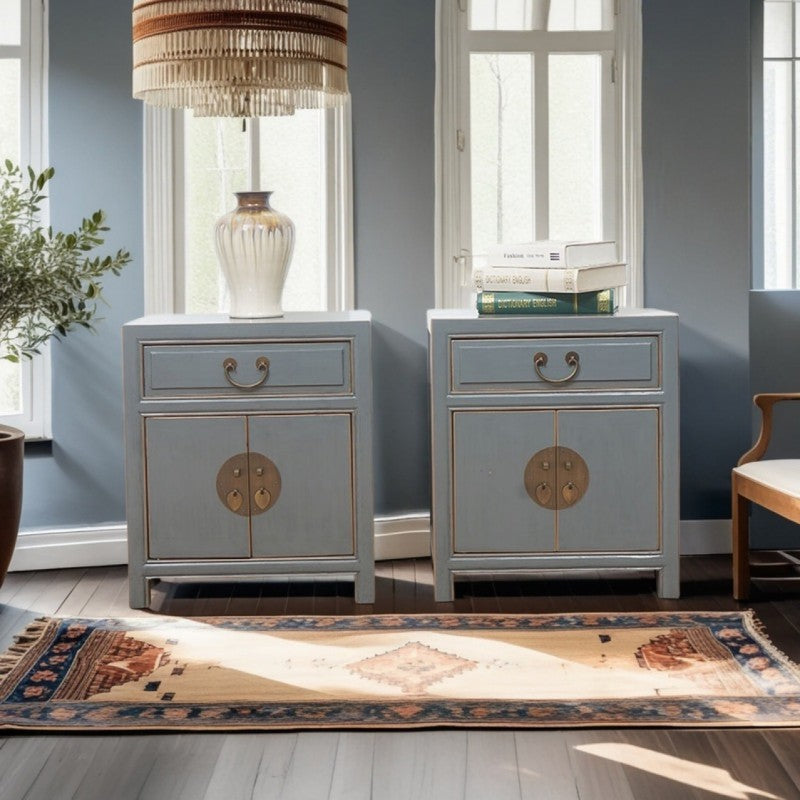 Traditional Colonial Solid Wood Cubic Storage Cabinet Nightstand 1-Dra ...