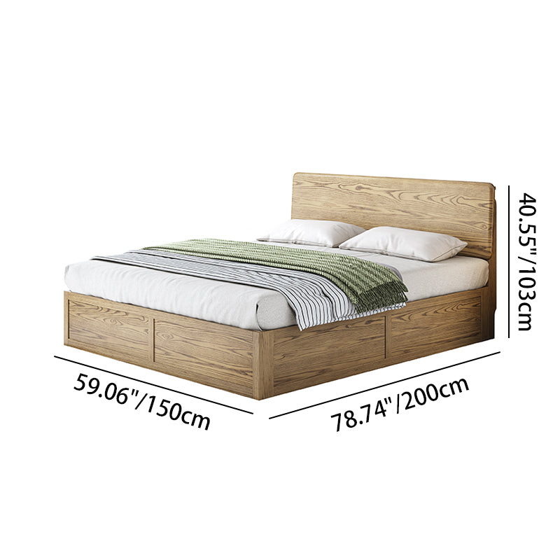 Versatile Minimalist Storage Bed Frame - All-Wood Lift-Top Design Bed ...