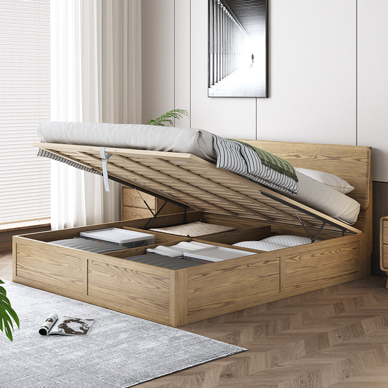 Versatile Minimalist Storage Bed Frame - All-Wood Lift-Top Design Bed ...