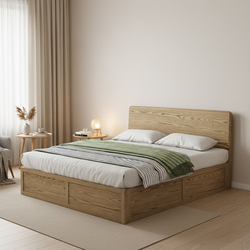 Versatile Minimalist Storage Bed Frame - All-Wood Lift-Top Design Bed ...