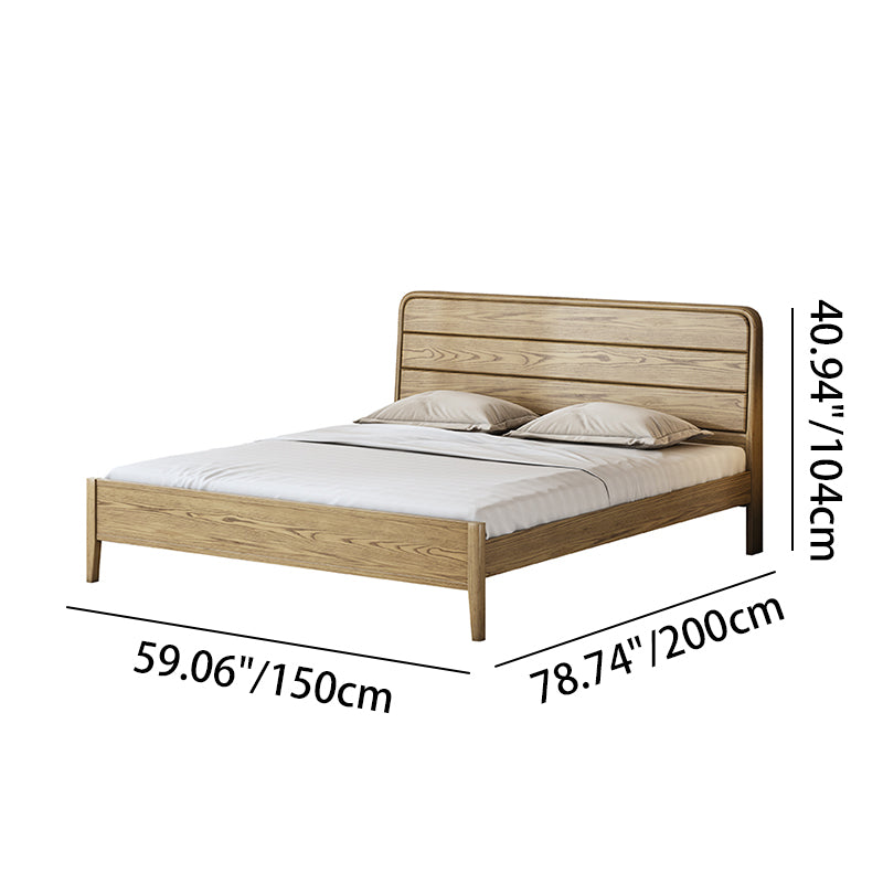 Consistent Texture Bed Frame - Flush Edge & Adjustable Height Ash Wood ...