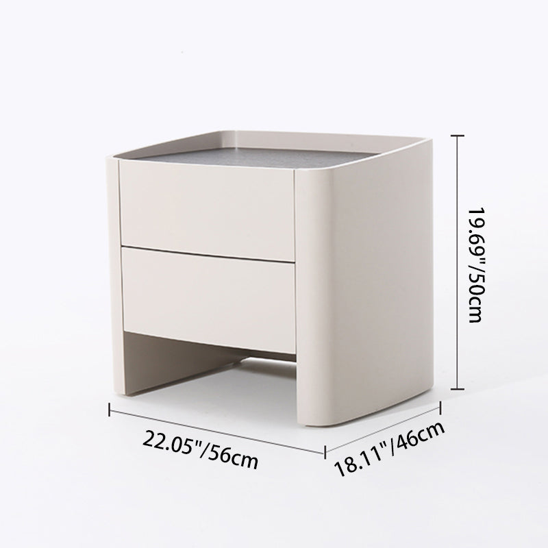 Timeless French Elegance Faux Leather Nightstand - Premium Dual Materi ...