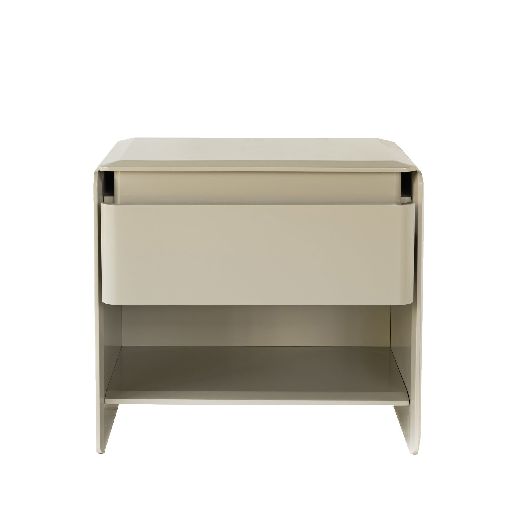 Modern Minimalist Nightstand - Wireless Charging & Easy-Clean Baking P ...