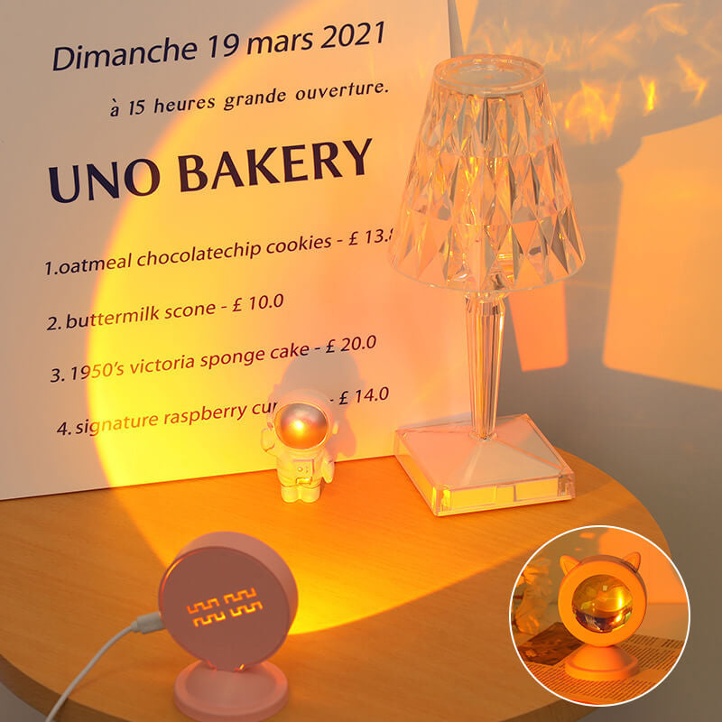 Contemporary Creative Pink Cat Ear Shape LED USB Ambient Light Table L ...