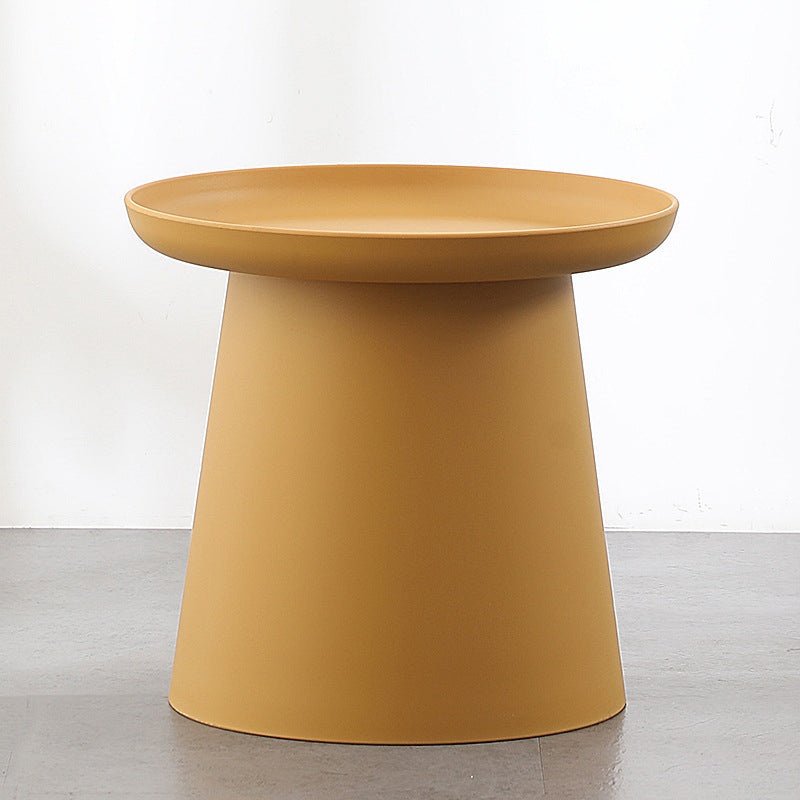 Contemporary Scandinavian Round Plastic End Table 1-Tier For Living Ro ...