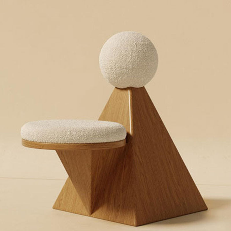 Contemporary Creative Ash Wood Lambswool Sponge Round Triangle Lounge ...