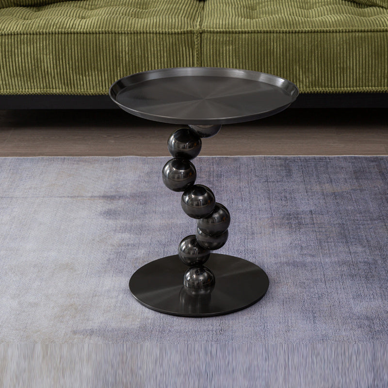 Sturdy Black Titanium Stainless Steel Sculptural Sphere Side Table - I ...