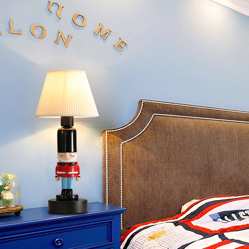 Creative Soldier Resin Fabric Cone Kids 1-Light Table Lamp – BulbSquare