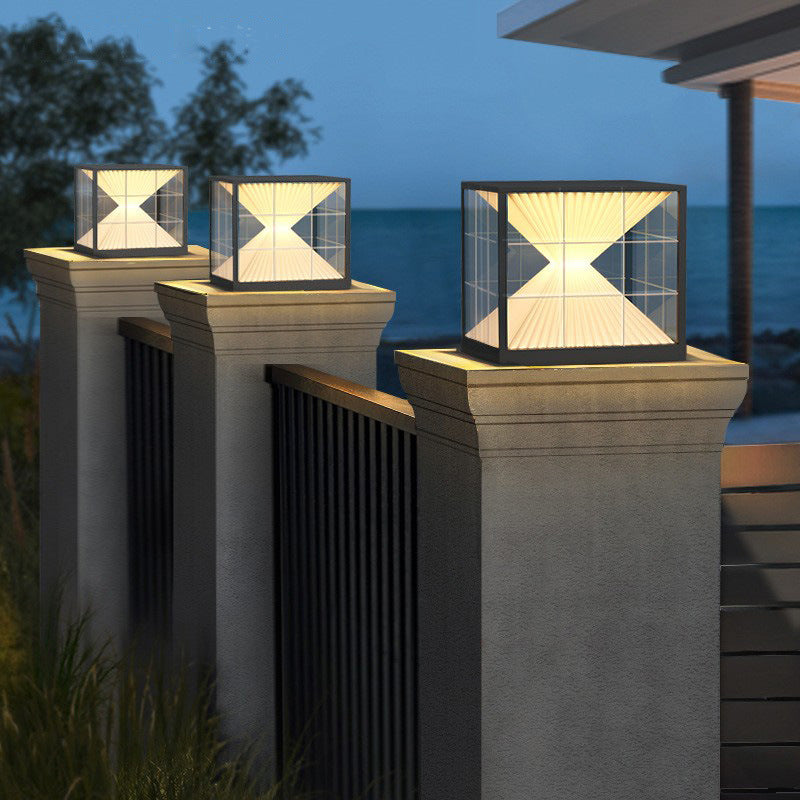 Modern Creative Hourglass Rectangular Acrylic Stainless Steel Outdoor ...