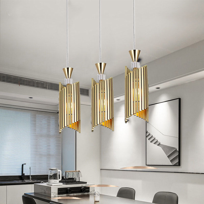 Modern Light Luxury Aluminum Column Geometry 1-Light Pendant Light ...