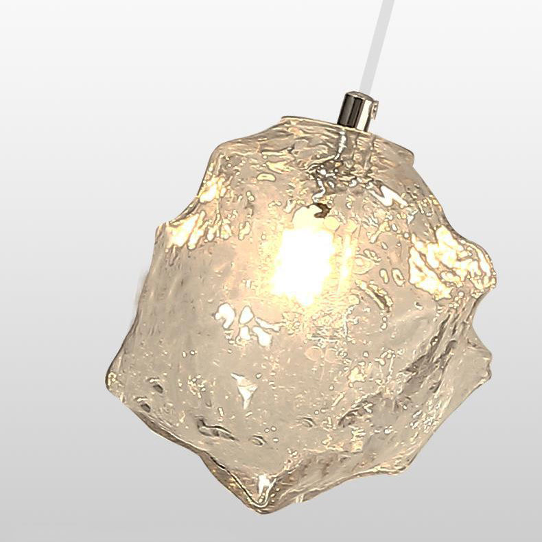 Modern Art Deco Ice Cube Glass Shade 1-Light Pendant Light For Living ...