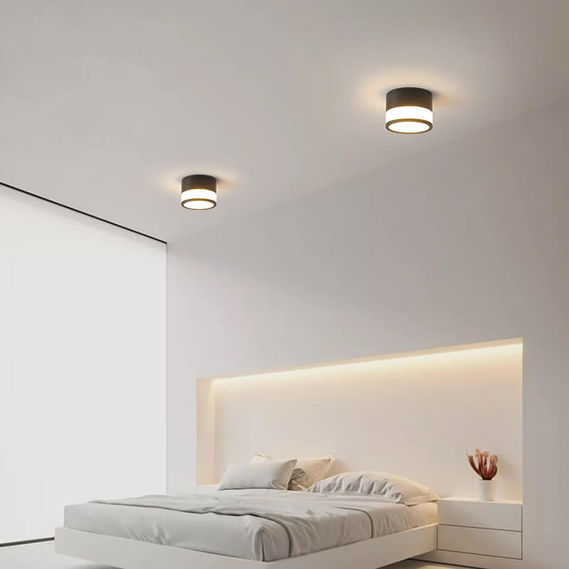 Modern Solid Color Cylinder Aluminum LED Flush Mount Light – BulbSquare