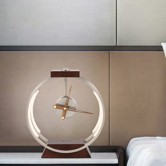Modern Luxury Clock Design Wireless Charging LED Touch Table Lamp ...