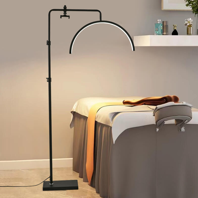 Modern Minimalist Half-Moon Iron Retractable LED Standing Floor Lamp ...