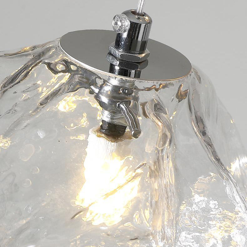 Modern Art Deco Ice Cube Glass Shade 1-Light Pendant Light For Living ...