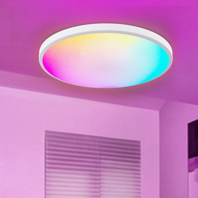 RGB Round Remote Control Dimming Atmosphere LED Flush Mount Ceiling Li ...