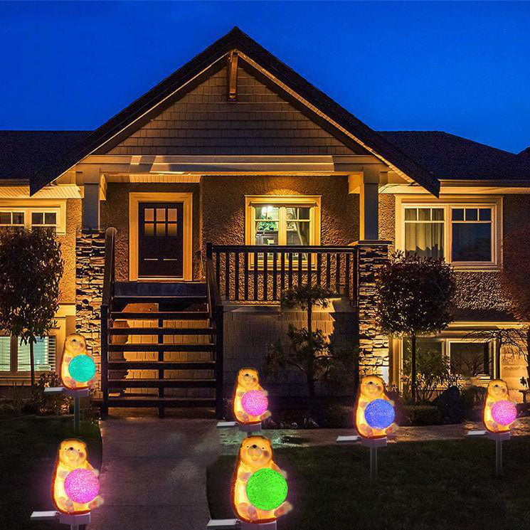 Hedgehog Acrylic Solar Outdoor Lawn LED Garden Ground Insert Landscape ...