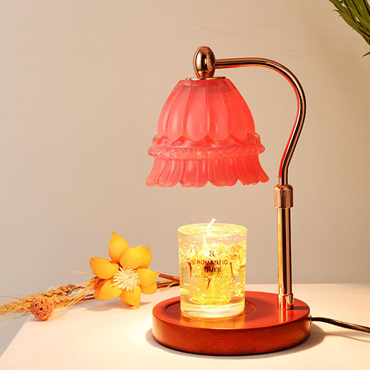 Lámpara de mesa de cera derretida de 1 luz elevable de mármol de orquí ...